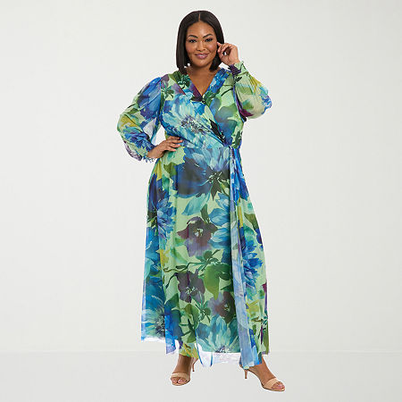 Click here for Clover And Sloane Womens Plus Long Sleeve Floral M... prices