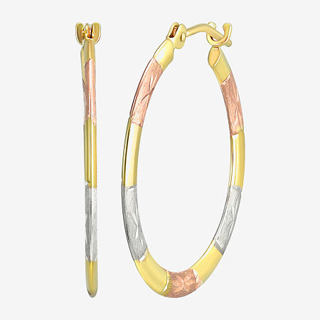 Click here for Womens 14K Tri-Color Gold 22mm Round Hoop Earrings... prices