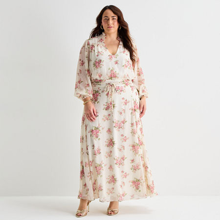 Click here for Premier Amour Womens Plus Long Sleeve Floral Maxi... prices