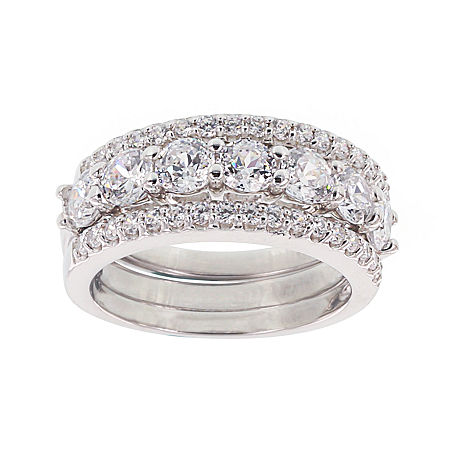 Click here for Diamonart Cubic Zirconia Sterling Silver Round Sta... prices