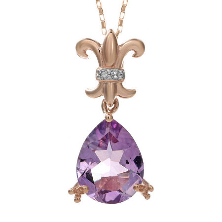 Click here for Genuine Amethyst and Diamond-Accent 10K Rose Gold... prices