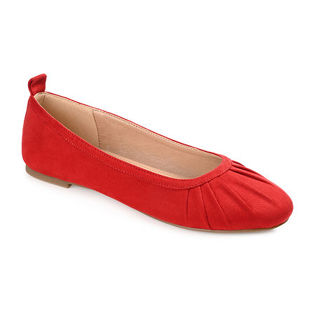 Journee Collection Womens Tannya Ruched Ballet Flats - Red