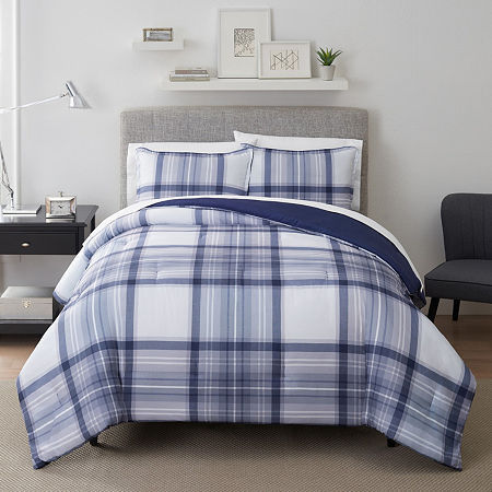 Click here for Serta Scott Midweight Comforter Set  One Size  Blu... prices