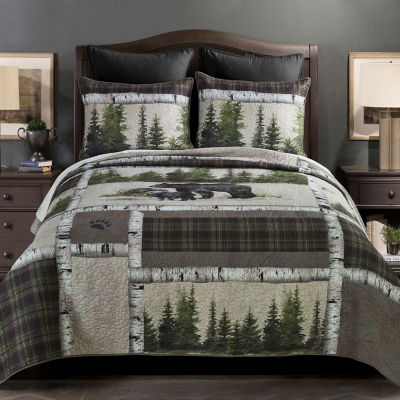 Donna Sharp Bear Panels Quilt Set, Color: Green White - JCPenney