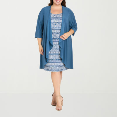 R & M Richards Womens Jacket Dress Plus With Removable Necklace, Color ...