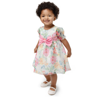 Rare Editions Baby Girls Sleeveless Puffed Sleeve Flower Girl Fit ...