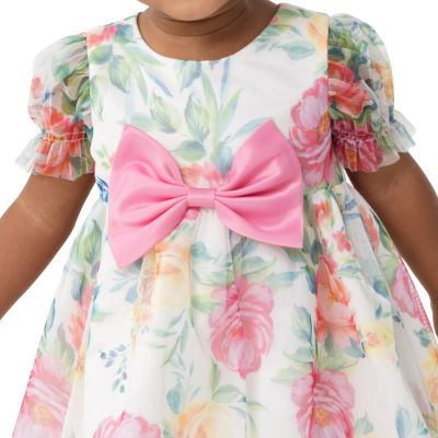 Rare Editions Baby Girls Sleeveless Puffed Sleeve Flower Girl Fit ...
