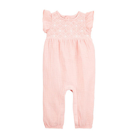 Click here for Carters Baby Girls Cotton Gauze Jumpsuit - Pink prices