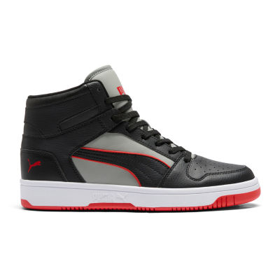 PUMA Rebound Layup Piping Mens Basketball Shoes, Color: Black Red ...
