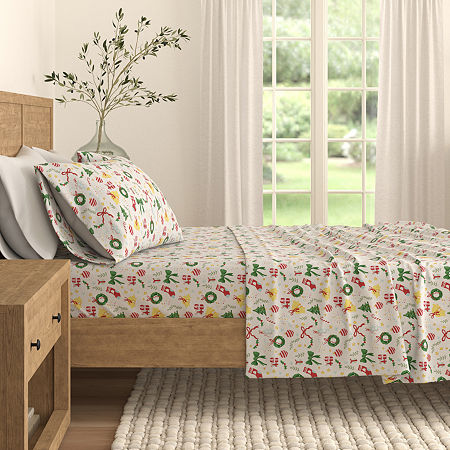 Click here for Linery Holiday Flannel Sheet Set  One Size  White prices