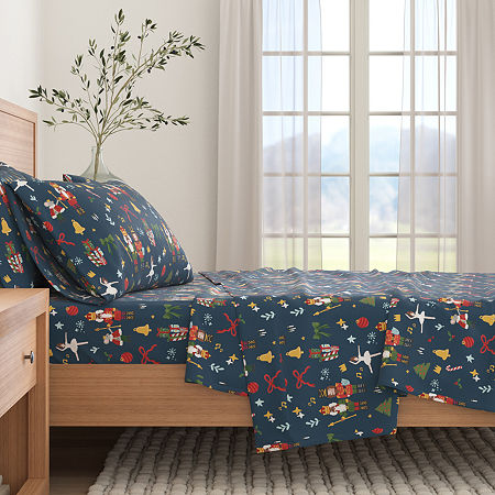 Click here for Linery Holiday Flannel Sheet Set  One Size  Blue prices