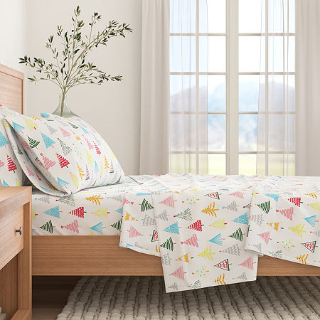 Click here for Linery Holiday Flannel Sheet Set  One Size  White prices