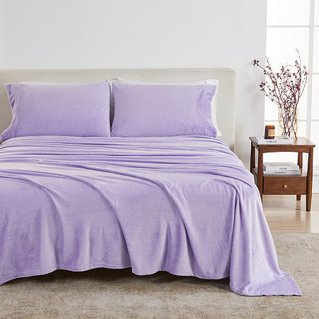 Click here for Linery Solid Plush Sheet Set  One Size  Purple prices