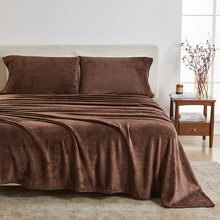 Click here for Linery Solid Plush Sheet Set  One Size  Brown prices