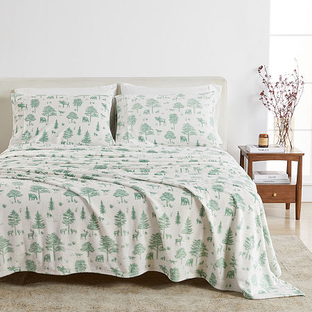 Click here for Linery Plush Printed Sheet Set  One Size  Green prices