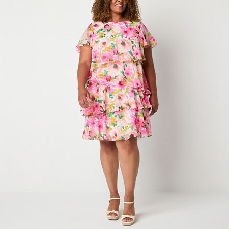 Click here for Jessica Howard Womens Plus Short Sleeve Floral Shi... prices