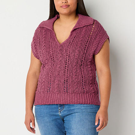 Click here for a.n.a Womens Sweater Pointelle Polo Plus  3x  Pink prices