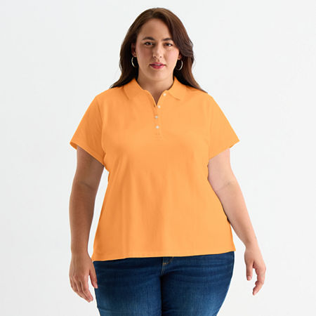 Click here for St. Johns Bay Womens Plus Short Sleeve Polo Shirt... prices