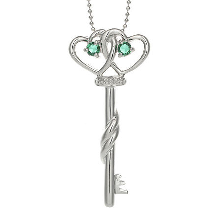 Click here for Lab-Created Emerald and Diamond-Accent Double-Hear... prices