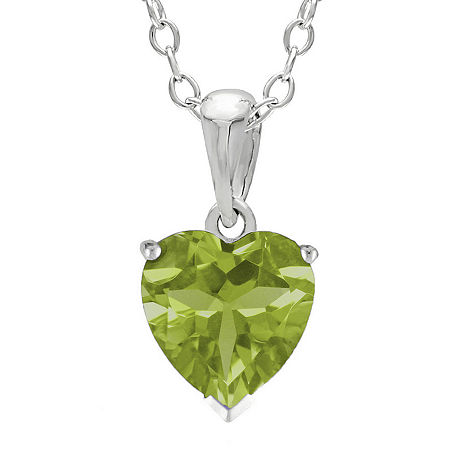 Click here for Heart-Shaped Genuine Peridot Sterling Silver Penda... prices