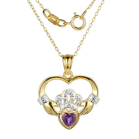 Click here for Heart-Shaped Genuine Amethyst and Diamond-Accent C... prices
