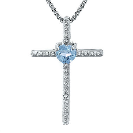Click here for Simulated Aquamarine and Diamond-Accent Sterling S... prices