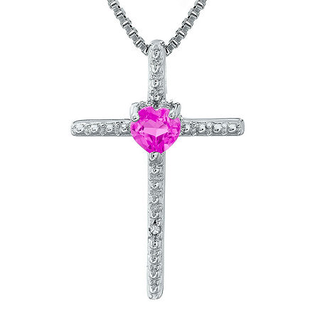 Click here for Lab-Created Pink Sapphire and Diamond-Accent Sterl... prices