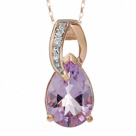 Click here for Genuine Amethyst and Diamond-Accent 10K Rose Gold... prices