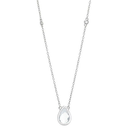Click here for Womens Genuine White Topaz Sterling Silver 18 Inch... prices