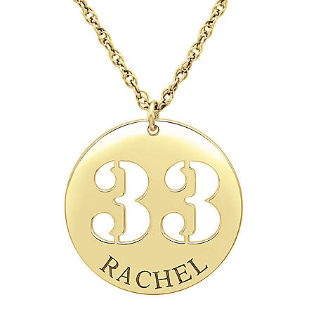 Click here for Personalized Womens 14K Gold Name and Number Round... prices