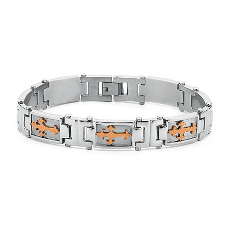 Click here for Mens Cross Bracelet Stainless Steel  One Size prices