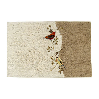 Avanti Gilded Birds Bath Rug, Color: Ivory