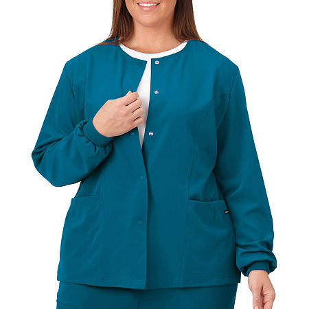 Click here for Jockey 2356 Snap Front Womens Plus Scrub Jackets... prices