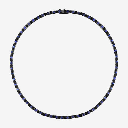 Click here for Mens Black Sapphire Sterling Silver 20 Inch Tennis... prices