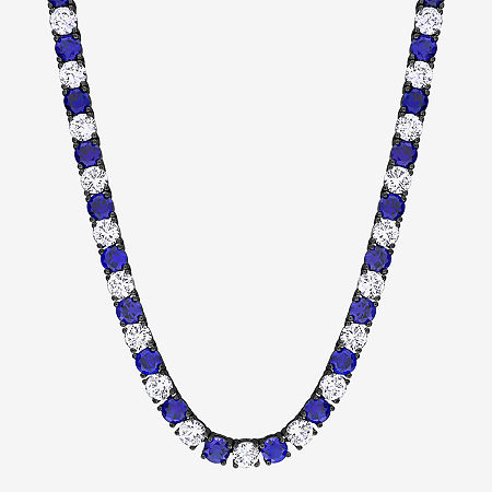 Click here for Mens Lab Created Blue & White Sapphire Sterling Si... prices