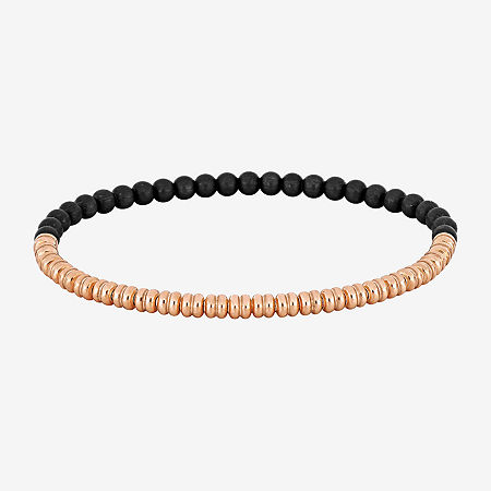 Click here for Mens 18K Gold Over Silver Titanium Stretch Bracele... prices