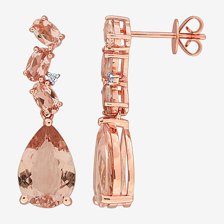 Click here for Womens Diamond Accent Genuine Pink Morganite 10K R... prices