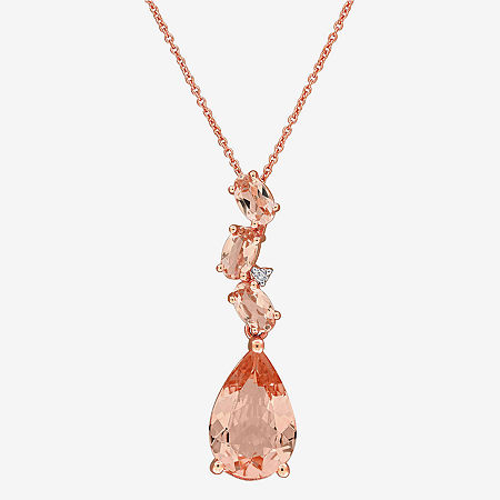 Click here for Womens Diamond Accent Genuine Pink Morganite 10K R... prices