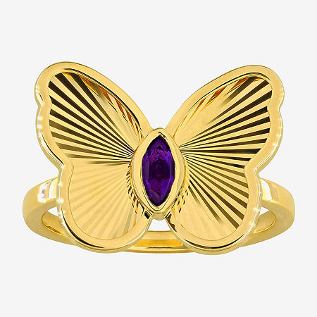 Click here for Womens Genuine Purple Amethyst 10K Gold Butterfly... prices