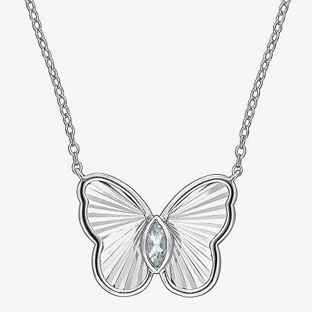 Click here for Womens Genuine Blue Aquamarine Sterling Silver But... prices