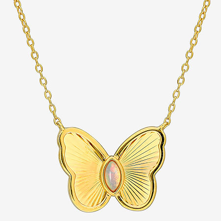 Click here for Womens Genuine White Opal 18K Gold Over Silver But... prices