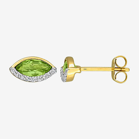 Click here for 1/10 CT. T.W. Genuine Green Peridot 14K Gold 5.5mm... prices