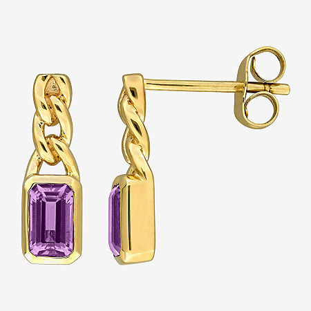 Click here for Womens Genuine Purple Amethyst 14K Gold Drop Earri... prices