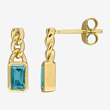 Click here for Womens Genuine Blue Topaz 14K Gold Drop Earrings... prices