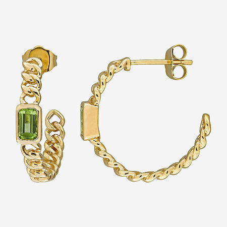 Click here for Womens Genuine Green Peridot 14K Gold 20.5mm Hoop... prices