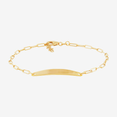 14K Gold 7.5 Inch Hollow Paperclip Id Bracelet - JCPenney