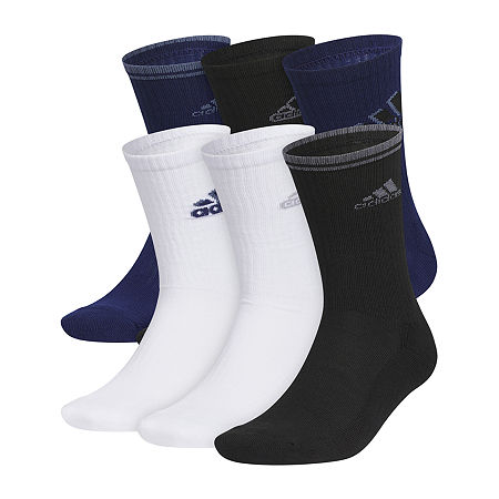 adidas Mens 6pk. Athletic Cushioned Crew Socks - Dark Blue/white/black