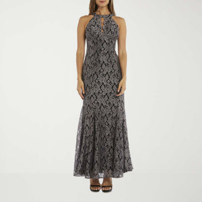 R & M Richards Lace Womens Sleeveless Evening Gown, Color: Black Taupe ...