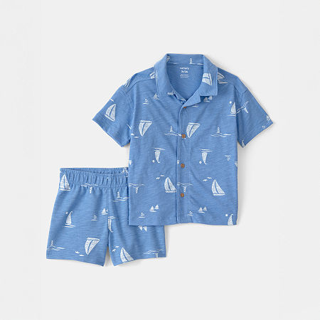 Click here for Carters Boys Toddler 2T-5T Sailboat Button-Up Top... prices