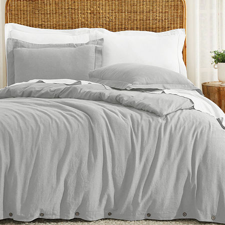Click here for Superior Cotton Linen Blend Solid 3-Piece Duvet Co... prices